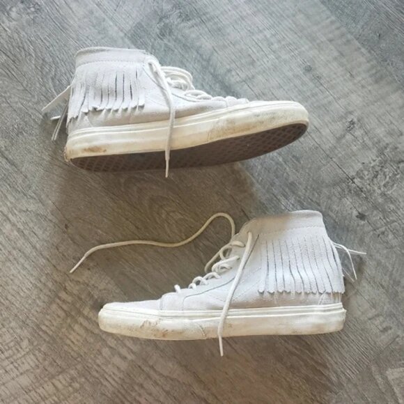 Vans | Shoes | Vans Grey Fringe Moccasin High Top | Poshmark
